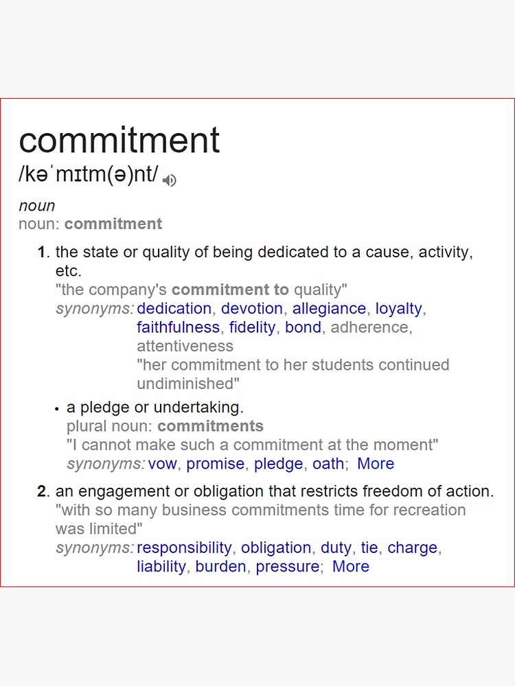"What is meaning of commitment ?" Sticker for Sale by santoshputhran ...