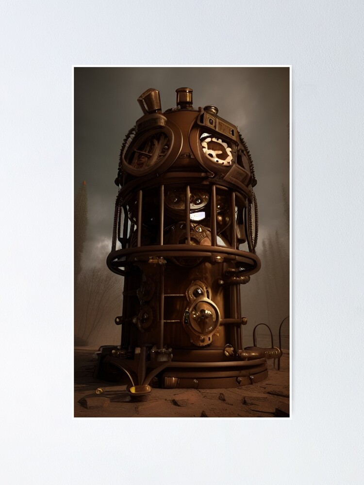 "Steampunk Time Machine, by Saxon" Poster for Sale by saxonart | Redbubble