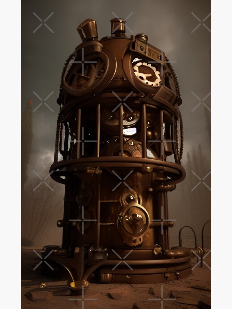 "Steampunk Time Machine, by Saxon" Sticker for Sale by saxonart | Redbubble