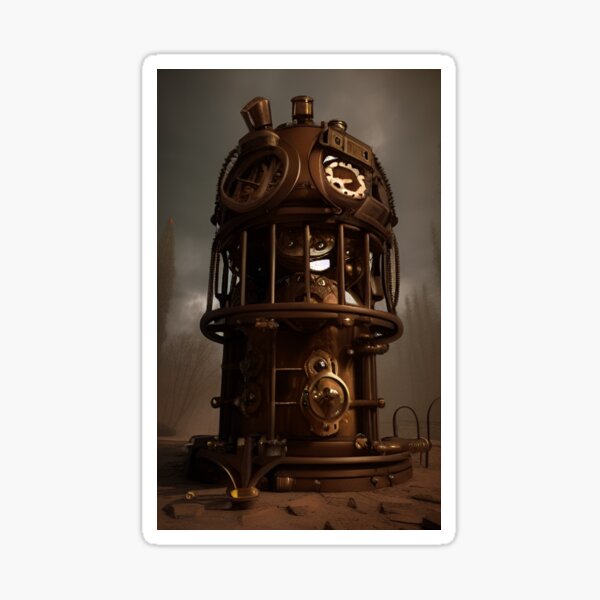 "Steampunk Time Machine, by Saxon" Sticker for Sale by saxonart | Redbubble
