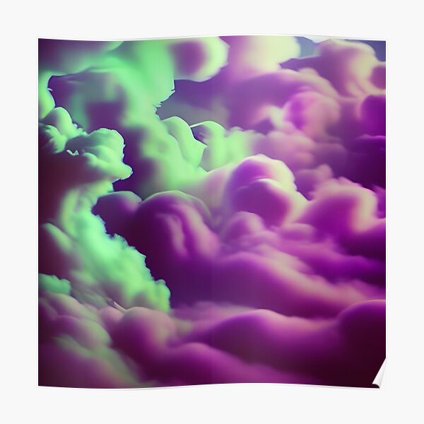 "Soft green and purple clouds" Poster for Sale by aiartbyayida | Redbubble