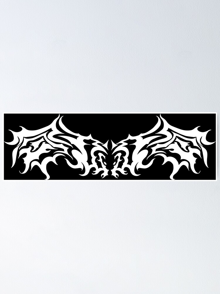 "cyber sigil tattoo style white" Poster for Sale by Melasa-Shop | Redbubble