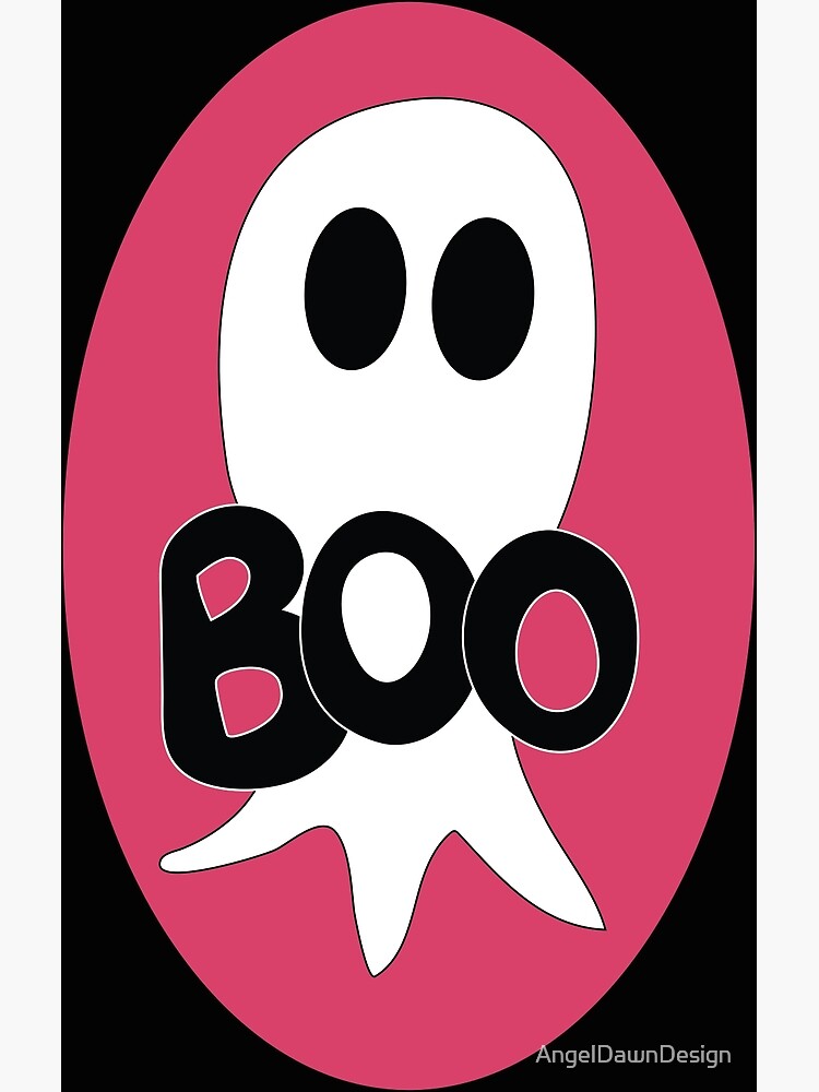"Cute ghost cartoon with BOO text " Poster for Sale by AngelDawnDesign ...