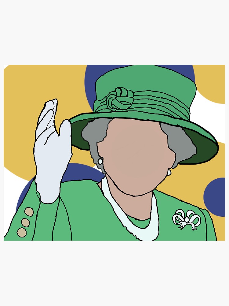 "Queen Lizzie Icon Sticker" Sticker for Sale by Emwashere13 | Redbubble