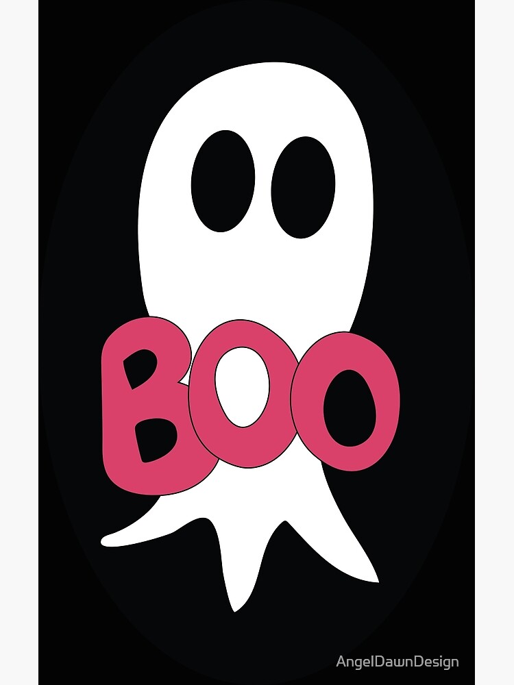 "Cute ghost cartoon with BOO text " Poster for Sale by AngelDawnDesign ...