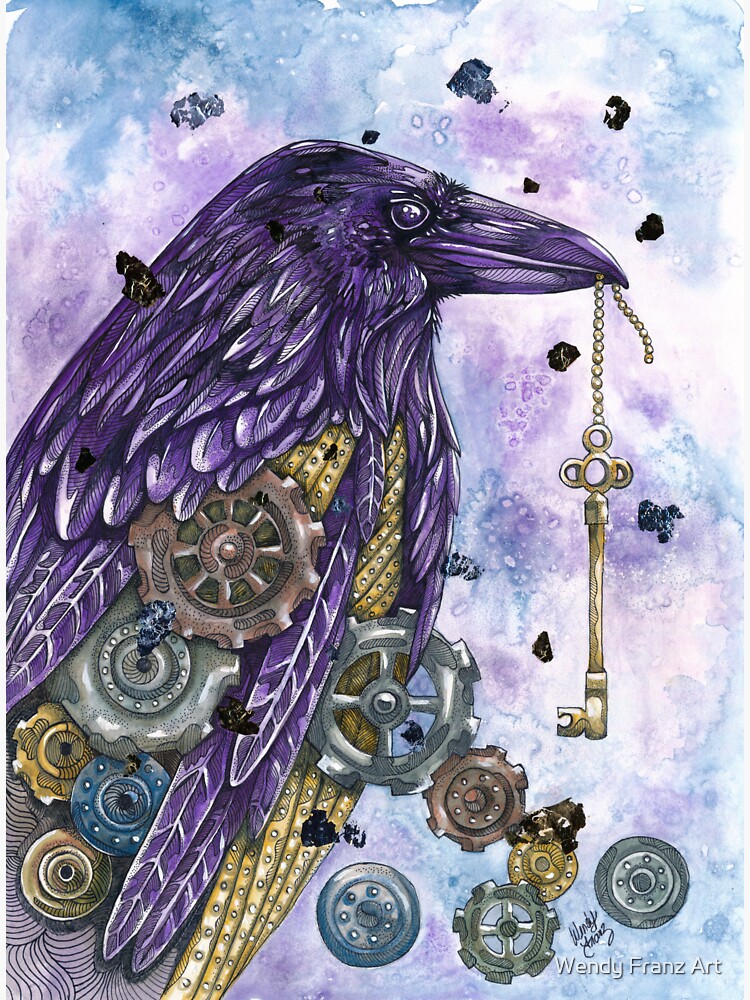 "Steampunk Raven" Sticker for Sale by WendyFranzArt | Redbubble