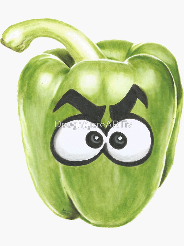 "Angry pepper" Sticker by DoughtycreARTiv | Redbubble