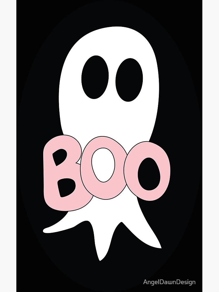 Poster « Dessin animé fantôme mignon avec texte BOO », par ...