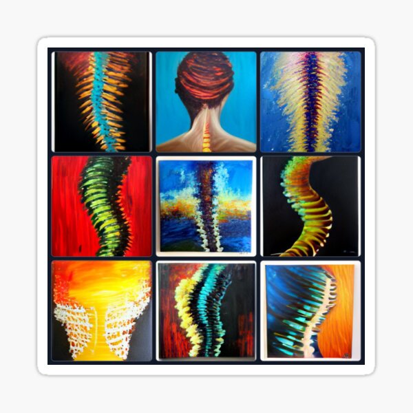 "World Spine Pack - Vertebra Art" Sticker for Sale by CinderPress ...