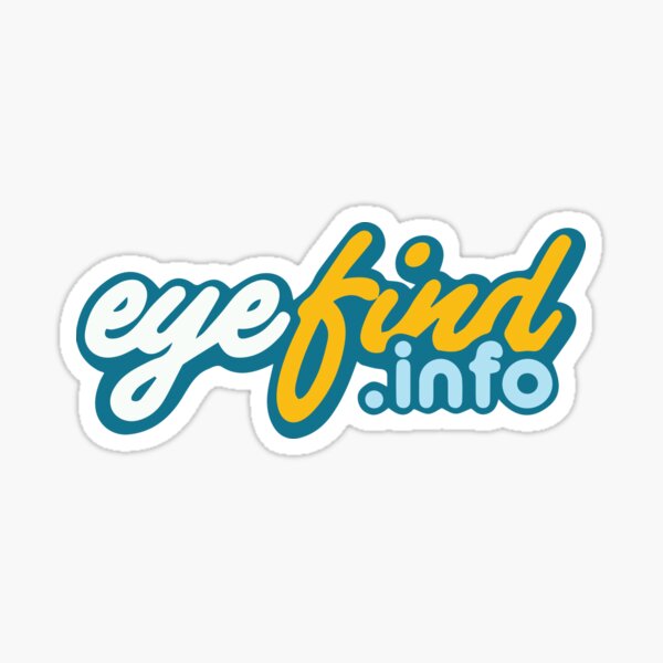 "EyeFind.info" Sticker for Sale by olivia-krig | Redbubble