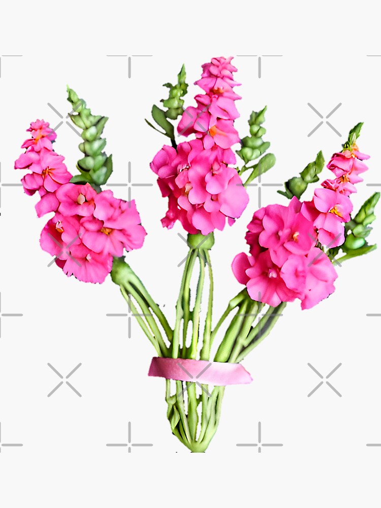"pink snapdragon flowers " Sticker for Sale by ArtHyper | Redbubble