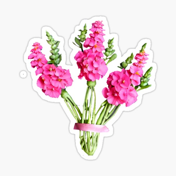 "pink snapdragon flowers " Sticker for Sale by ArtHyper | Redbubble