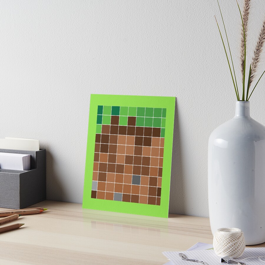 Minecraft Grass Block Minecraft Inspired Fan Art Art Board Print