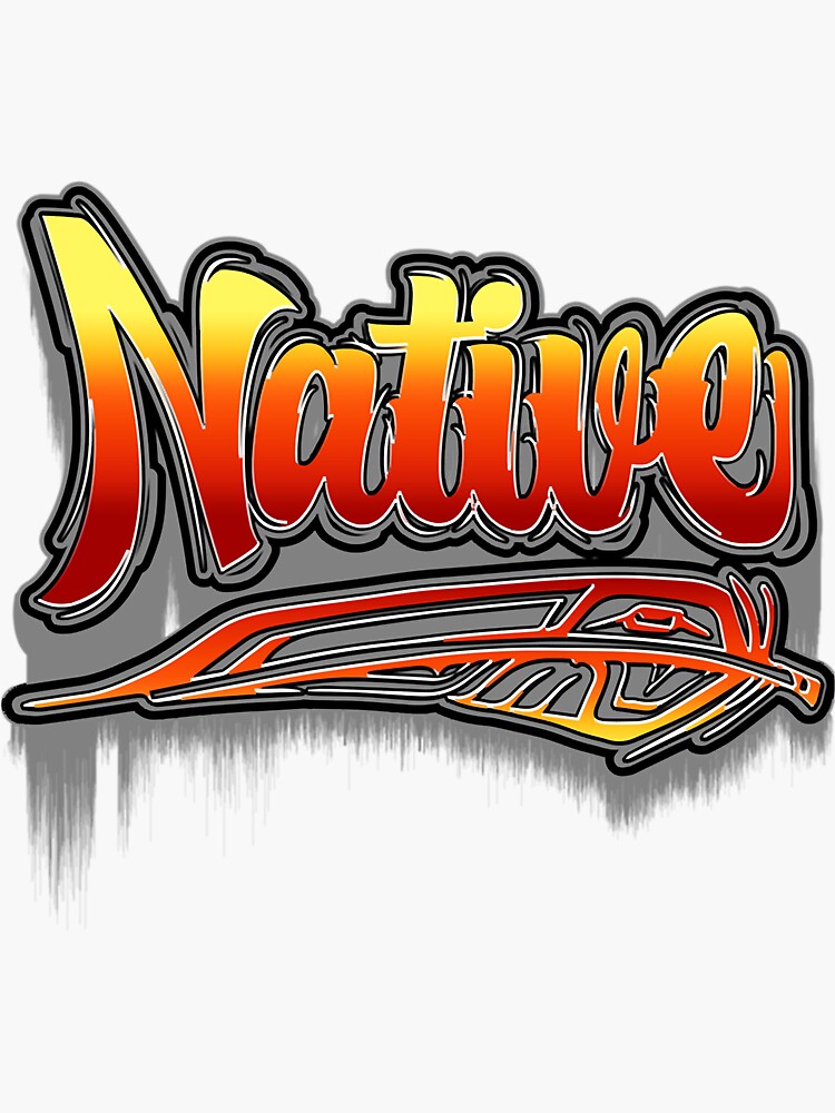"Native Graffiti Design" Sticker for Sale by TipyukwBeadwork | Redbubble