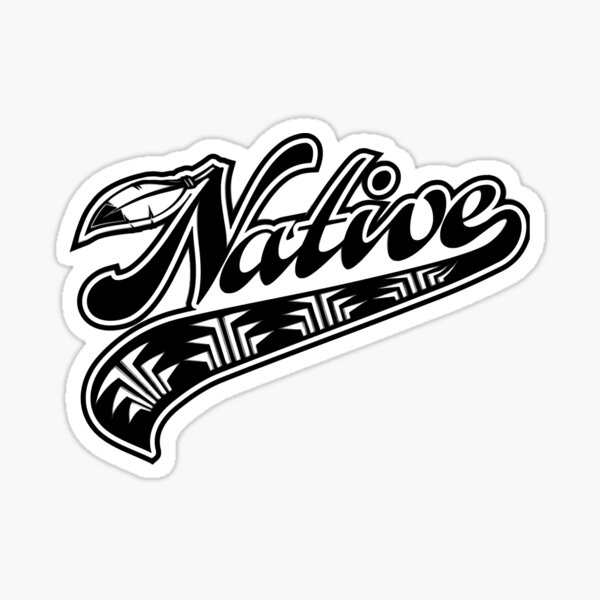 "Native Baseball Script" Sticker for Sale by TipyukwBeadwork | Redbubble