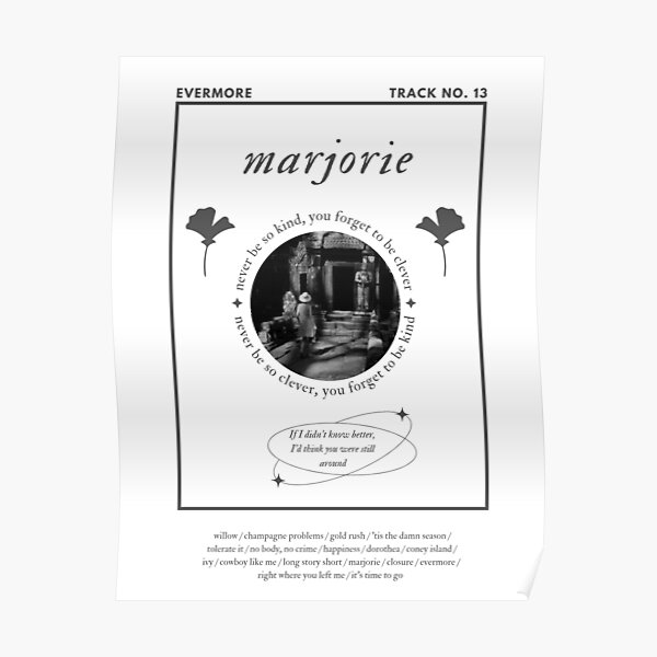 "Marjorie – Taylor Swift" Poster for Sale by deiachy | Redbubble