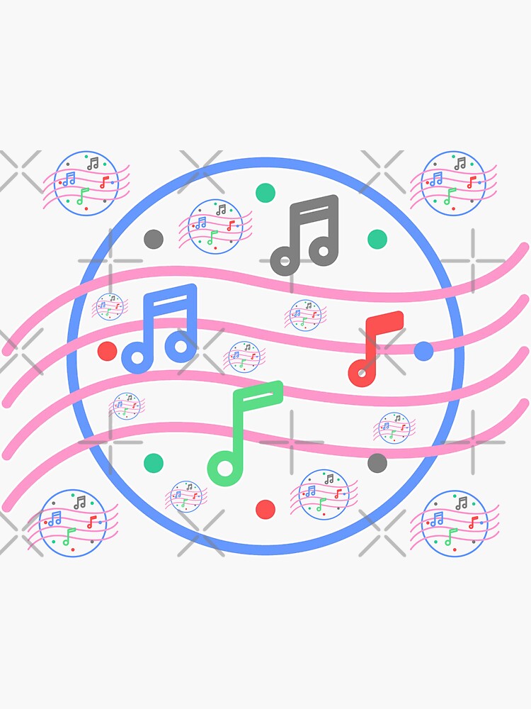 "Musical note circles" Sticker for Sale by Artbellachi | Redbubble