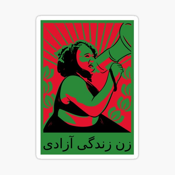 "Zan Zendegi Azadi زن زندگی آزادی" Sticker for Sale by SBRTPOD | Redbubble