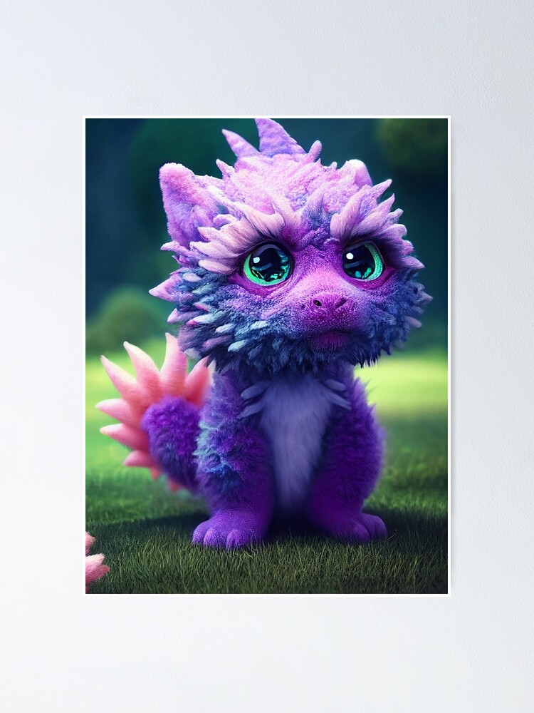 "Adorable Baby Fuzzy Dragon" Poster for Sale by SerenitySands | Redbubble