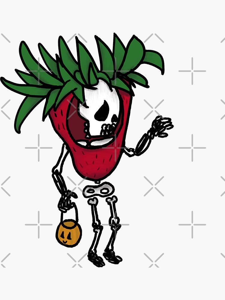 "Skeleton Strawberry" Sticker for Sale by UmbrellaStudios | Redbubble