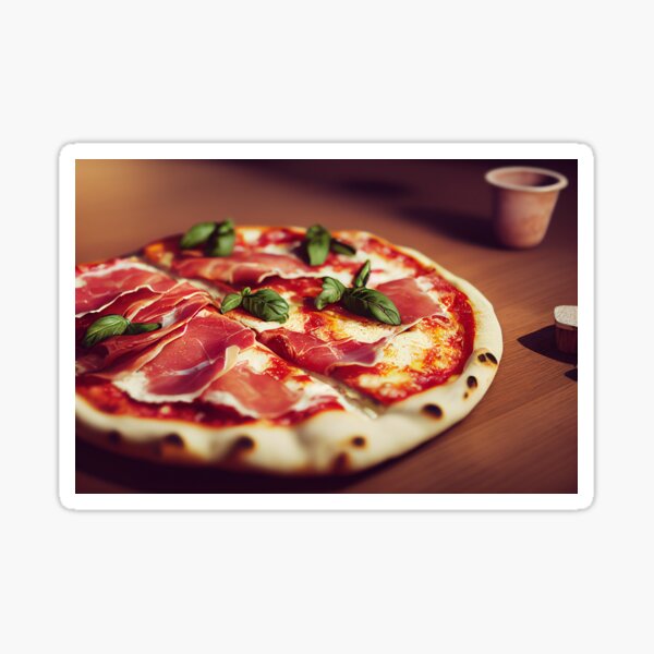 "Fresh Neapolitan Margherita pizza with prosciutto, food photography ...