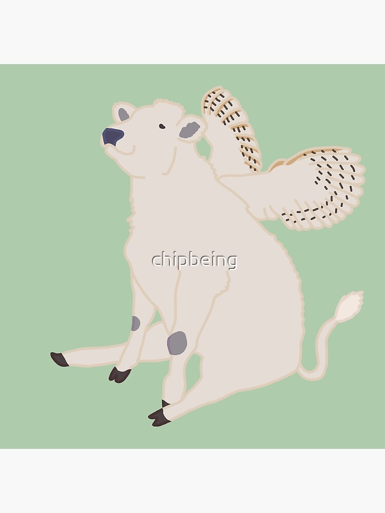 "Happy Winged Cow" Poster for Sale by chipbeing | Redbubble