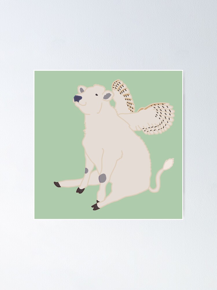 "Happy Winged Cow" Poster for Sale by chipbeing | Redbubble