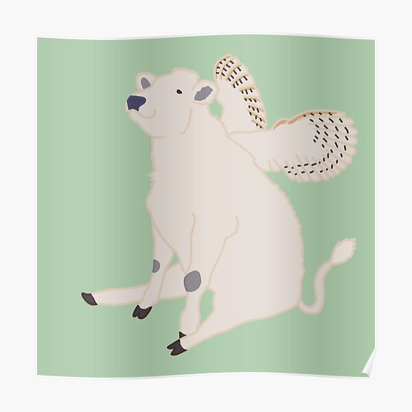 "Happy Winged Cow" Poster for Sale by chipbeing | Redbubble