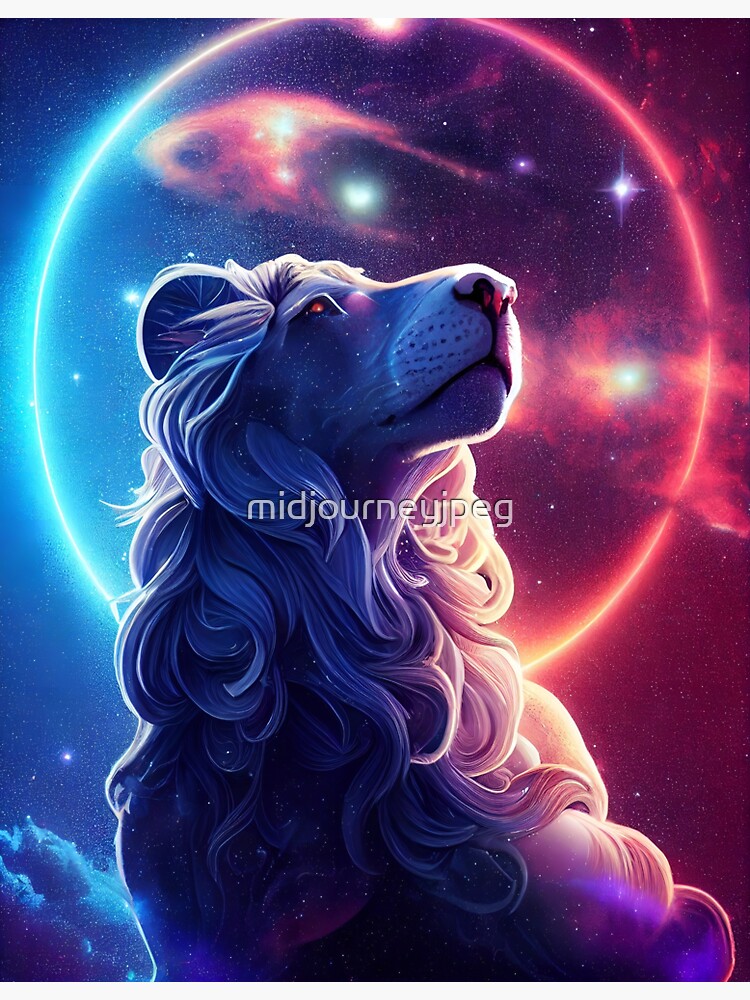"COSMIC LION" Sticker for Sale by midjourneyjpeg | Redbubble