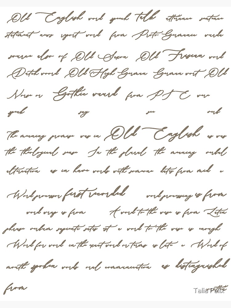 "Etymonline Online Etymology Dictionary Word Entry Text Calligraphy ...