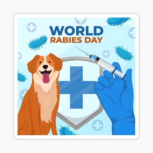 "" World Rabies Day Concept "" Sticker for Sale by KatrinHess | Redbubble