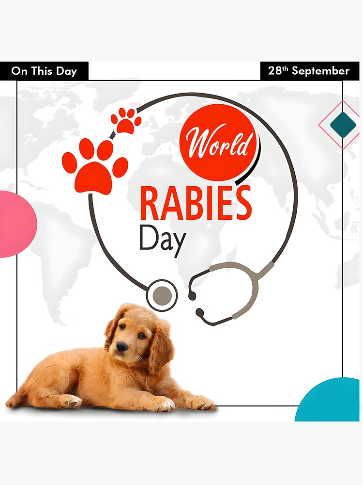 "" 28th September- World Rabies Day"" Sticker for Sale by KatrinHess ...