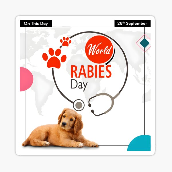 "" 28th September- World Rabies Day"" Sticker for Sale by KatrinHess ...