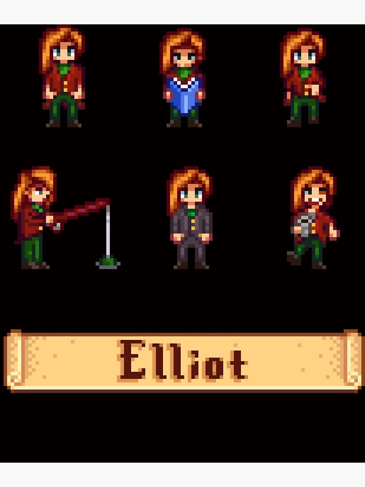 "Stardew Valley Sprites Elliot " Poster for Sale by michaelhaines ...