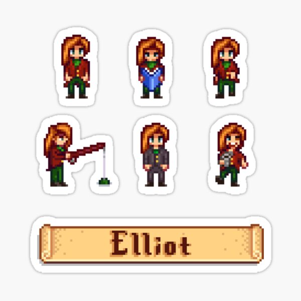 "Stardew Valley Sprites Elliot " Sticker for Sale by michaelhaines ...
