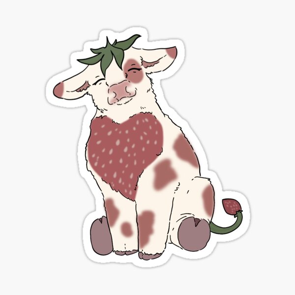 "Happy cow" Sticker for Sale by Squishkoala | Redbubble