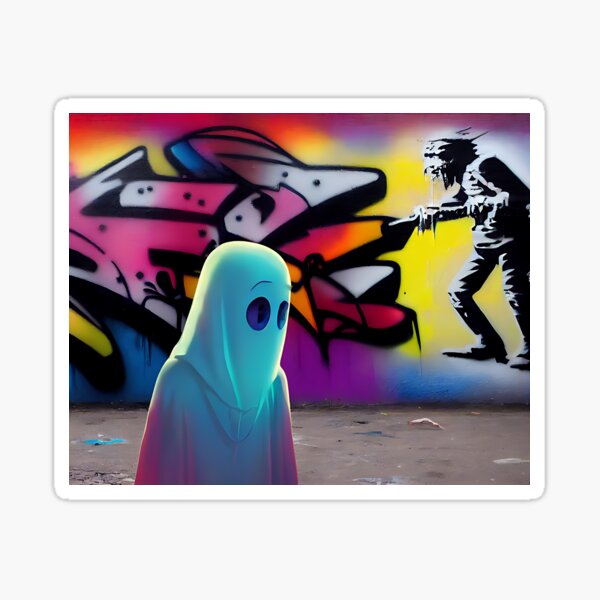 "Sad Casper- Ghosts and Graffiti Collection" Sticker for Sale by ...