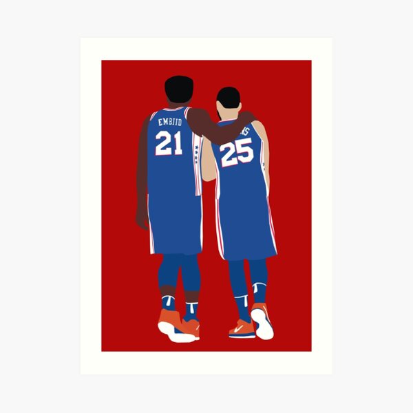 "Ben Simmons and Joel Embiid" Art Print for Sale by RatTrapTees | Redbubble
