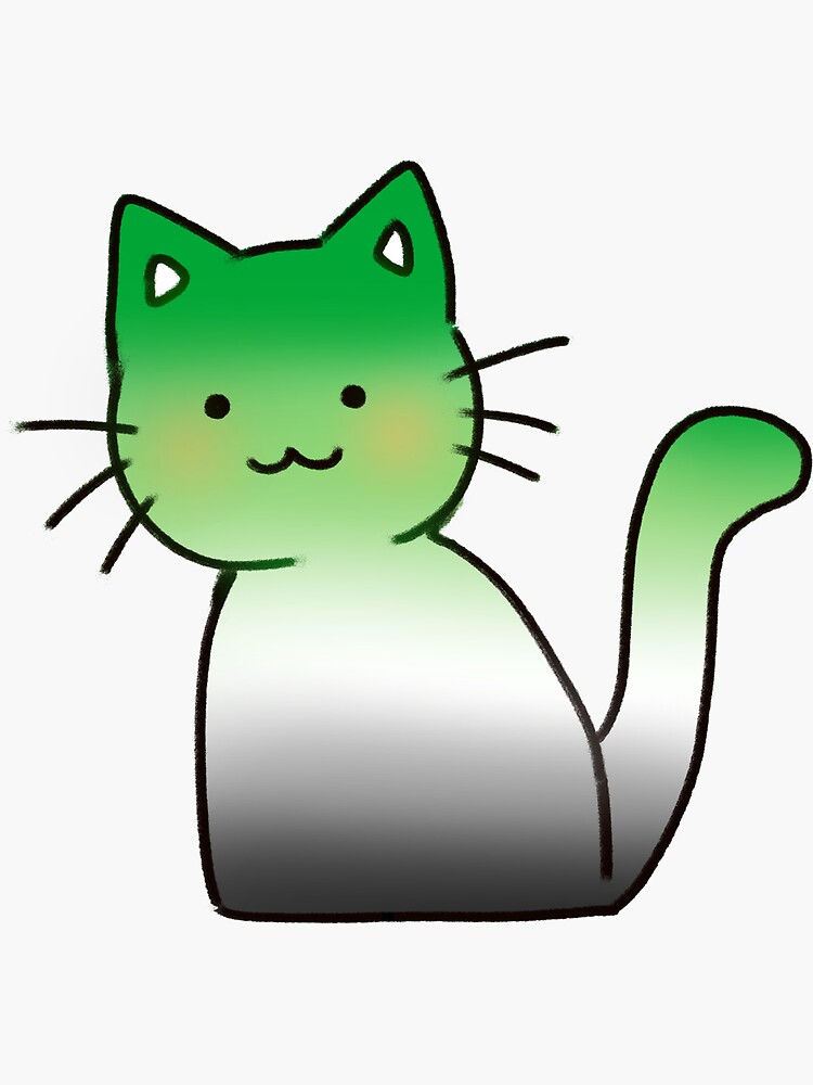 "Aromantic Cat" Sticker for Sale by melarogers | Redbubble