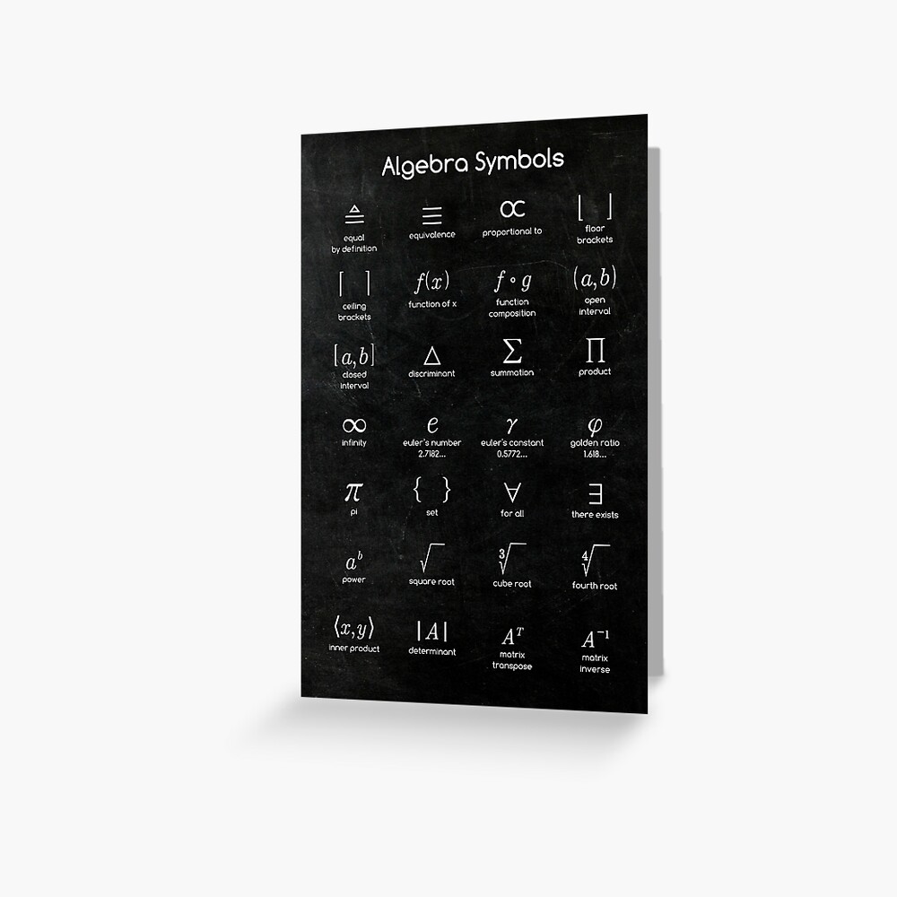 "Algebra Symbols" Poster for Sale by coolmathposters | Redbubble