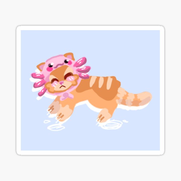 "Axolotl kitty!!" Sticker for Sale by Sunflowber | Redbubble