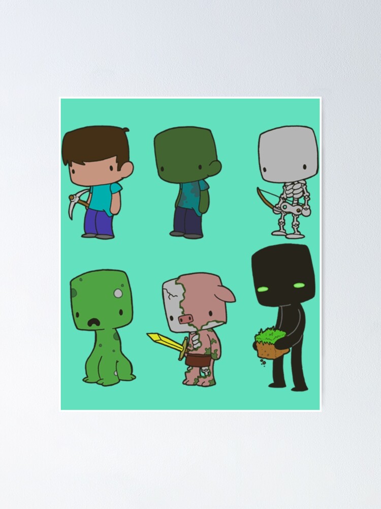 "Minecraft 6 Mobs Sticker pack" Poster for Sale by RickSchoen | Redbubble