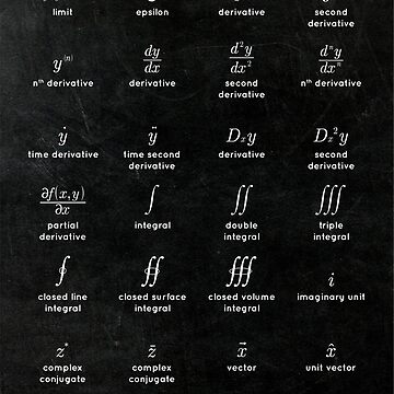 "Calculus Symbols" Art Board Print for Sale by coolmathposters | Redbubble