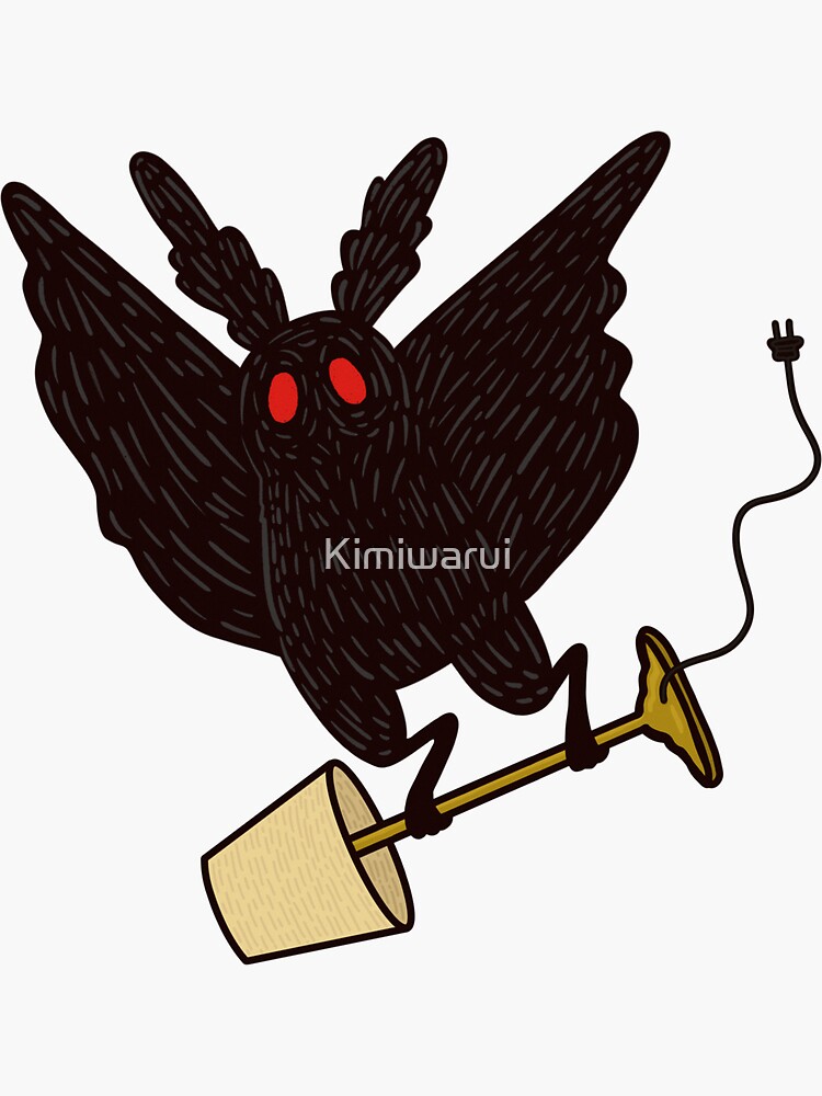 "Mothman With Lamp" Sticker for Sale by Kimiwarui | Redbubble