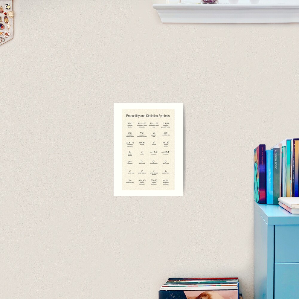 "Probability and Statistics Symbols" Art Print for Sale by ...
