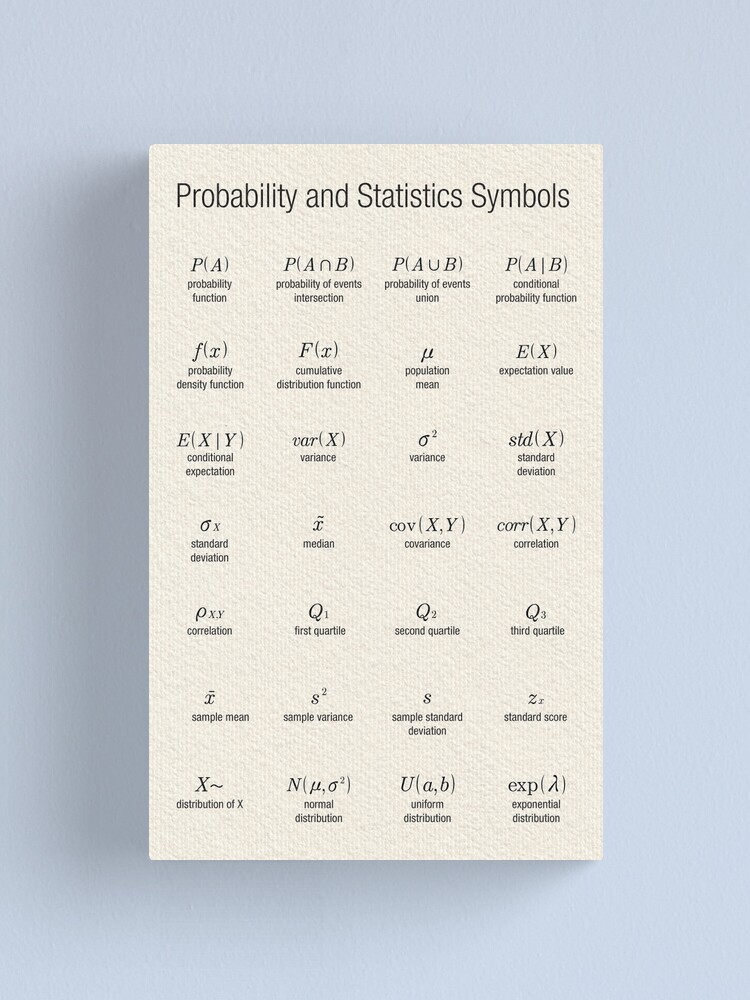 "Probability and Statistics Symbols" Canvas Print for Sale by ...
