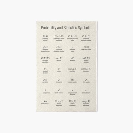 "Probability and Statistics Symbols" Art Board Print for Sale by ...