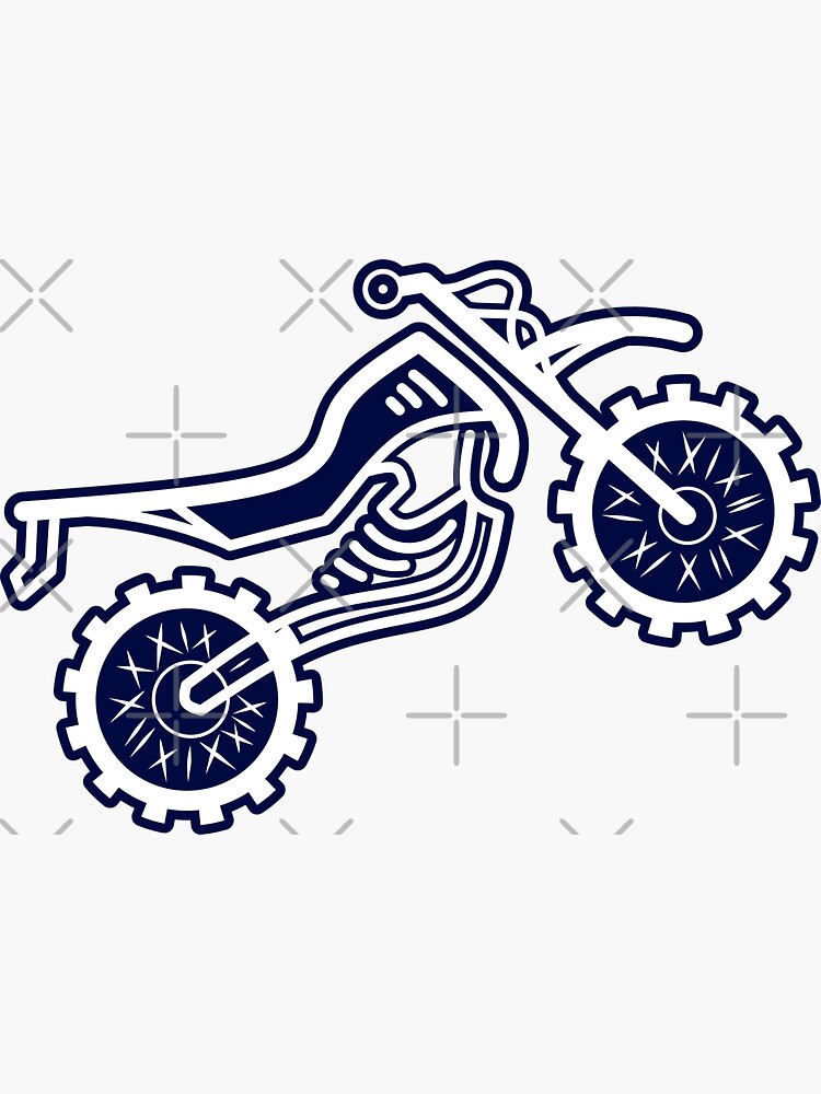 "Simple motocross line art. " Sticker for Sale by Christosign | Redbubble