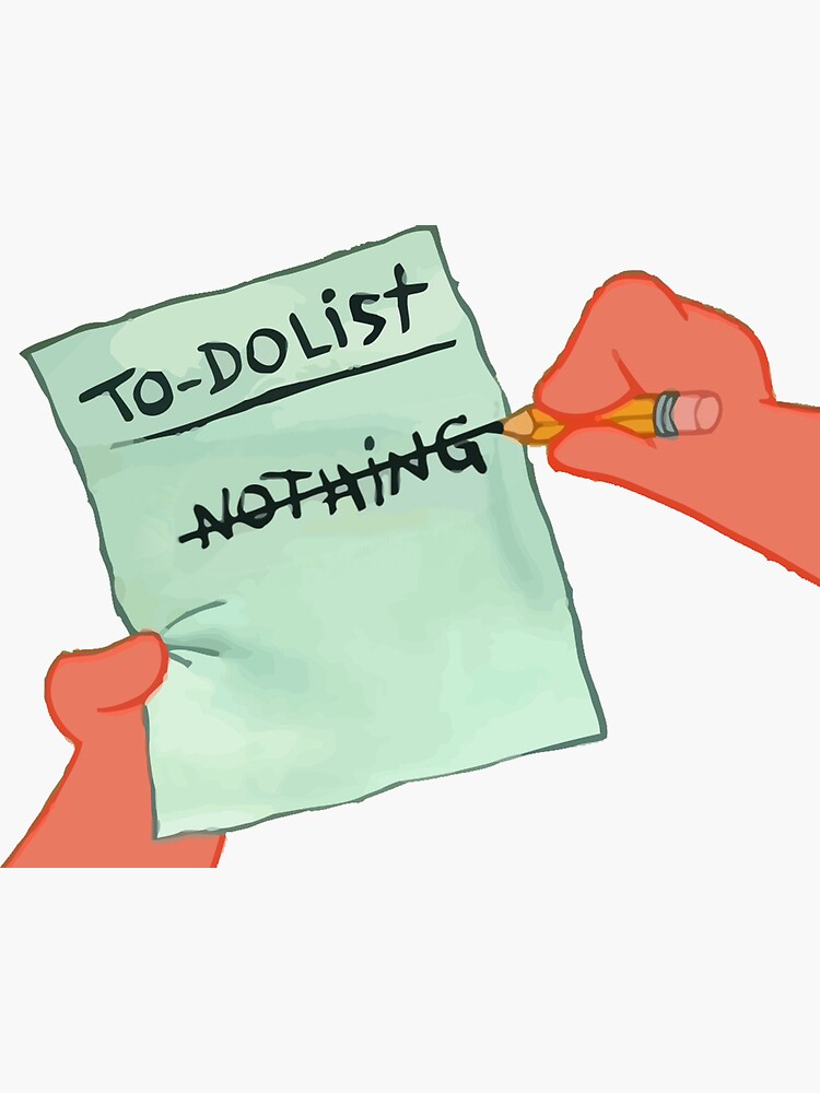 "Patrick to do list" Sticker by richterr | Redbubble