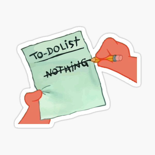 "Patrick to do list" Sticker by richterr | Redbubble
